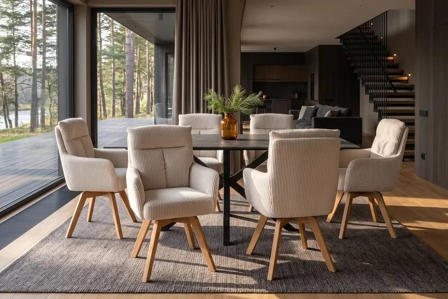 Designová otočná židle Maddison béžový manšestr