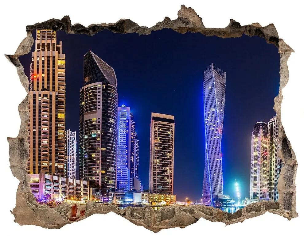 Wallmuralia Nálepka fototapeta 3D výhled Dubaj noc 95x64 cm