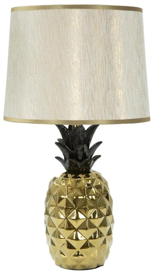 Bílá stolní lampa s konstrukcí ve zlaté barvě Mauro Ferretti Glam Ananas