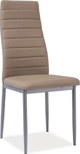 Nábytkáři ORFA H-261 BIS alu - jídelní židle tmavě béžová ekokůže/ nohy aluminium (H261BISSCB) (S) (K150-E)
