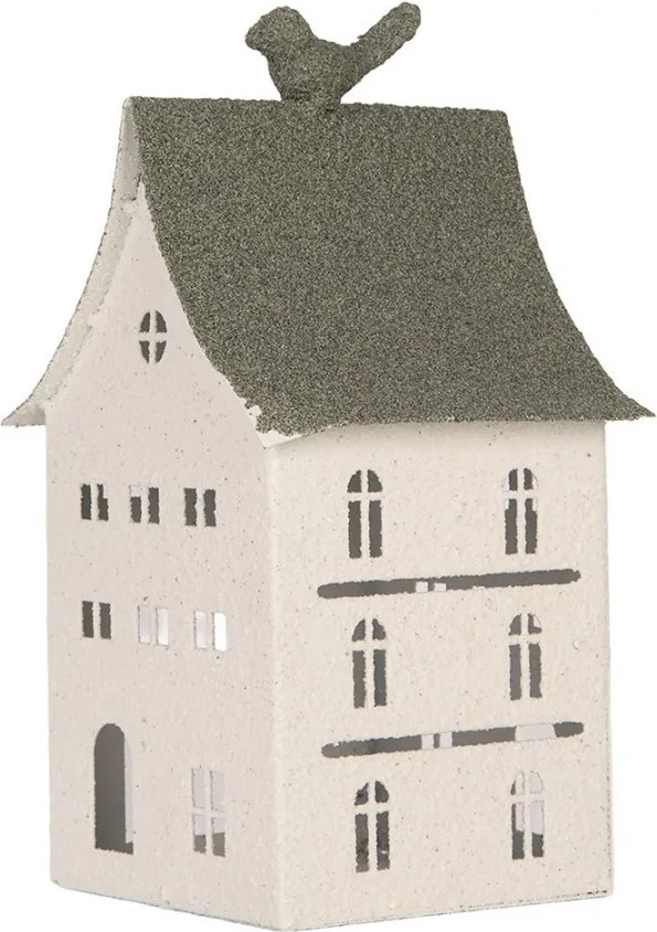 Kovový svícen domek s pískovým povrchem Raw Sand - 12*12*27 cm