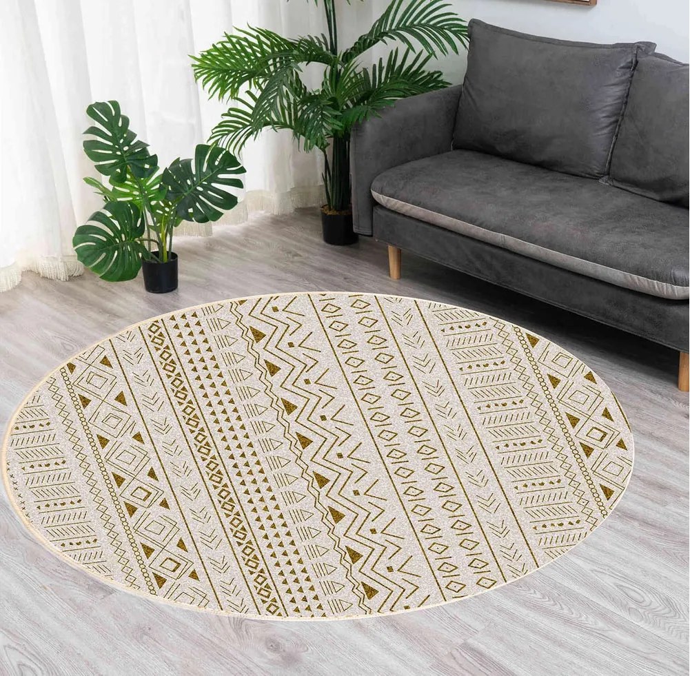 TZ Kruhový vzorovaný koberec Sahara Rozměr: 90 cm