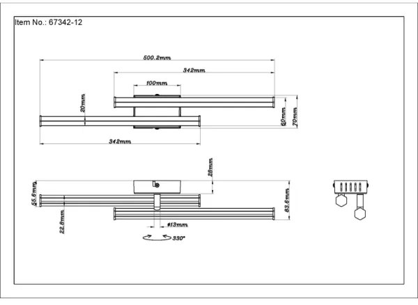 Globo 67342-12 - LED Stropní svítidlo KIRINA LED/12W/230V 3000K černá