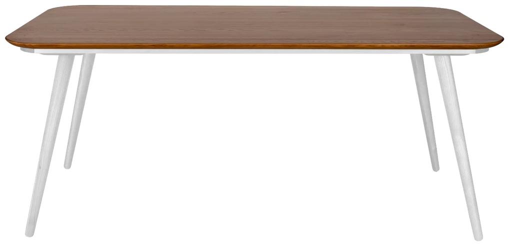 OnaDnes -20% Dřevěný jídelní stůl RAGABA CONTRAST 180 x 90 cm s bílou podnoží