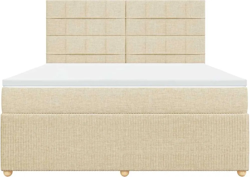 Box spring postel s matrací krémová 180x200 cm textil 3292140