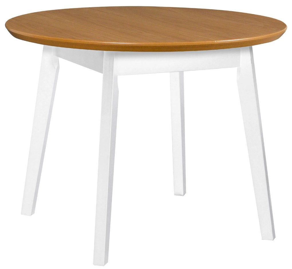 Jídelní stůl Otto 2 Zvolte barvu nožek: Buk přirodní, Barva horní desky stolu (dýha): Bílá