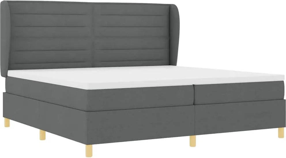 Postel s boxspringem s matrací Tmavě šedá 200 x 200 cm textil 3340712
