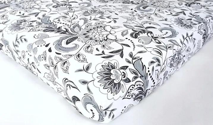 Nadia Dětské bavlněné prostěradlo 200x120cm různé vzory Barva: Divoké květy v bílé