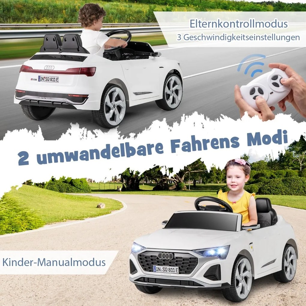 Costway Licencované elektrické vozidlo Audi SQ8 Dětské auto 12-V s – bílý