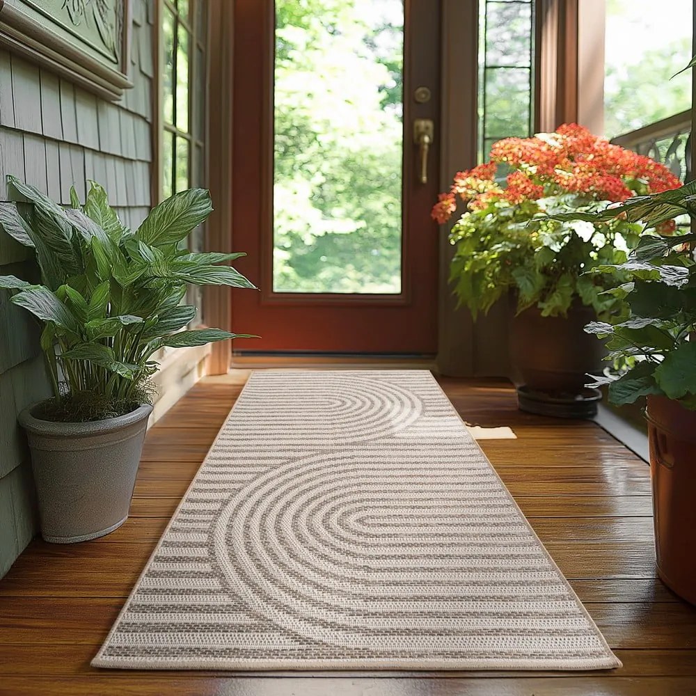 Béžový vnitřní a venkovní běhoun 80x250 cm Desert 1301 – Ayyildiz Carpets