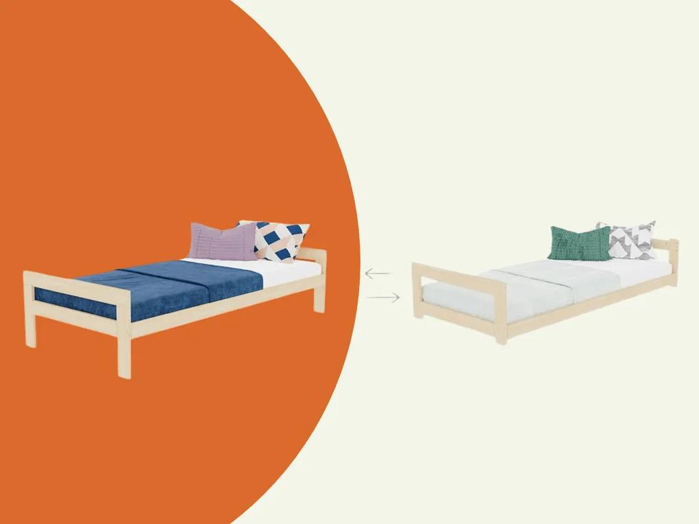 Benlemi Rostoucí dřevěná jednolůžková postel SWITCH 2v1 s čely Zvolte barvu: Bílá, Zvolte rozměr: 140x200 cm