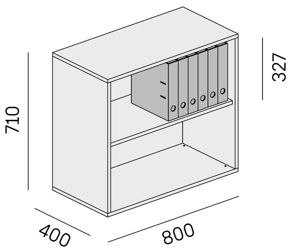 Skříňka nízká otevřená krátká BLOCK White