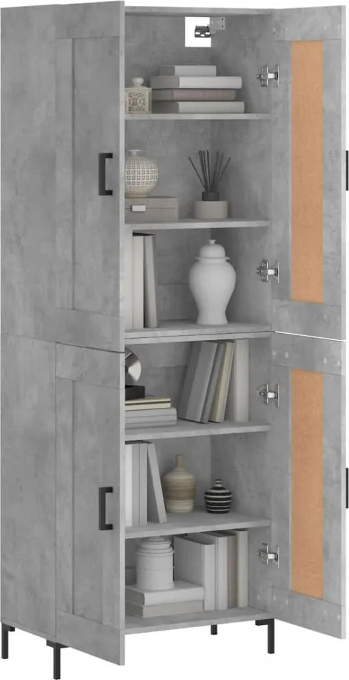 Skříň highboard betonově šedá 69,5x34x180 cm kompozitní dřevo 3199685