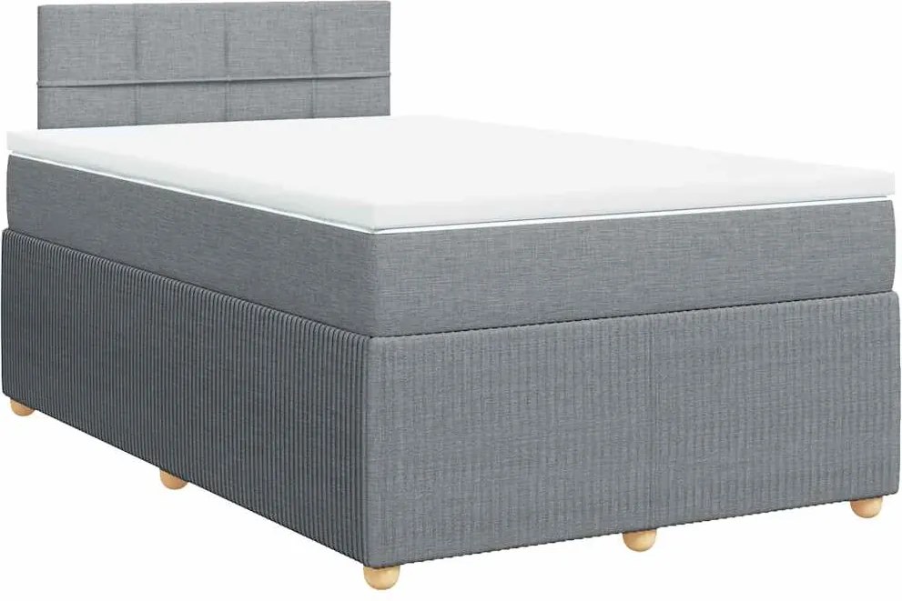Box spring postel s matrací světle šedá 120x190 cm textil 3287395