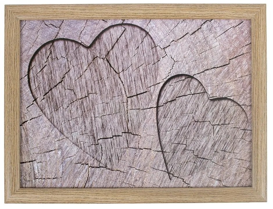 Podnos na nohy s motivem srdce ve stromu Hearts grey - 43*33*7cm