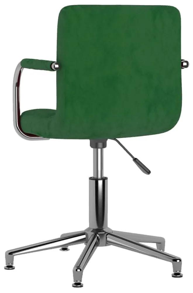 Petromila Otočné jídelní židle 4 ks tmavě zelené samet