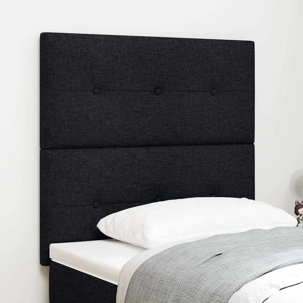 Výškově nastavitelné čelo postele s čelo Černý 90 cm textil 3337797