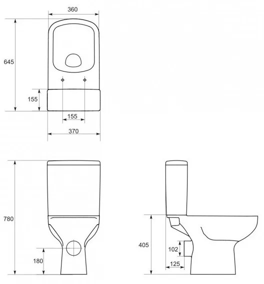 Cersanit COLOUR - WC kombi+sedátko soft close, horizontální odpad, bílá, K103-027