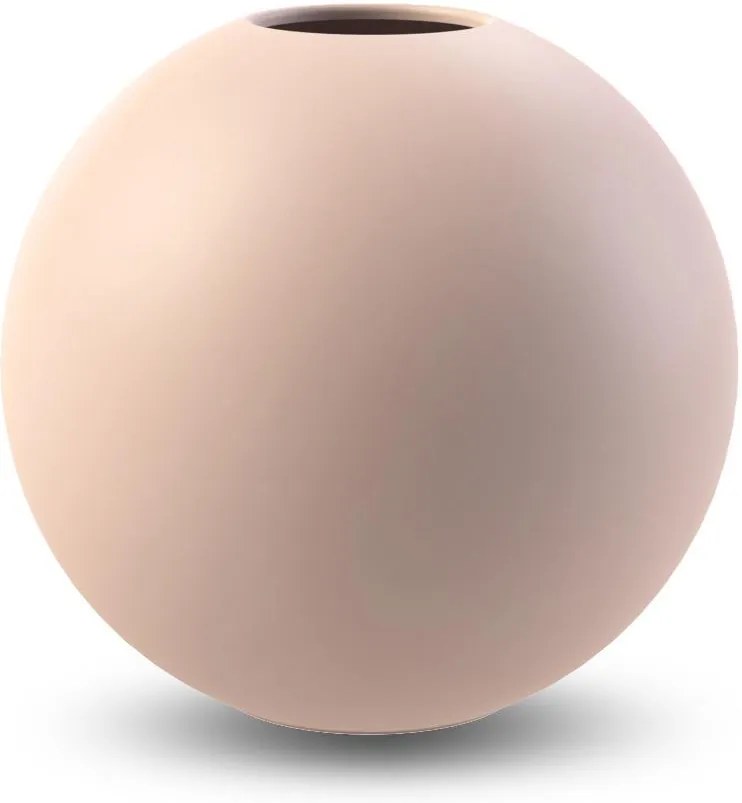 COOEE Design Kulatá váza Ball Dusty Pink 8 cm, růžová barva, keramika