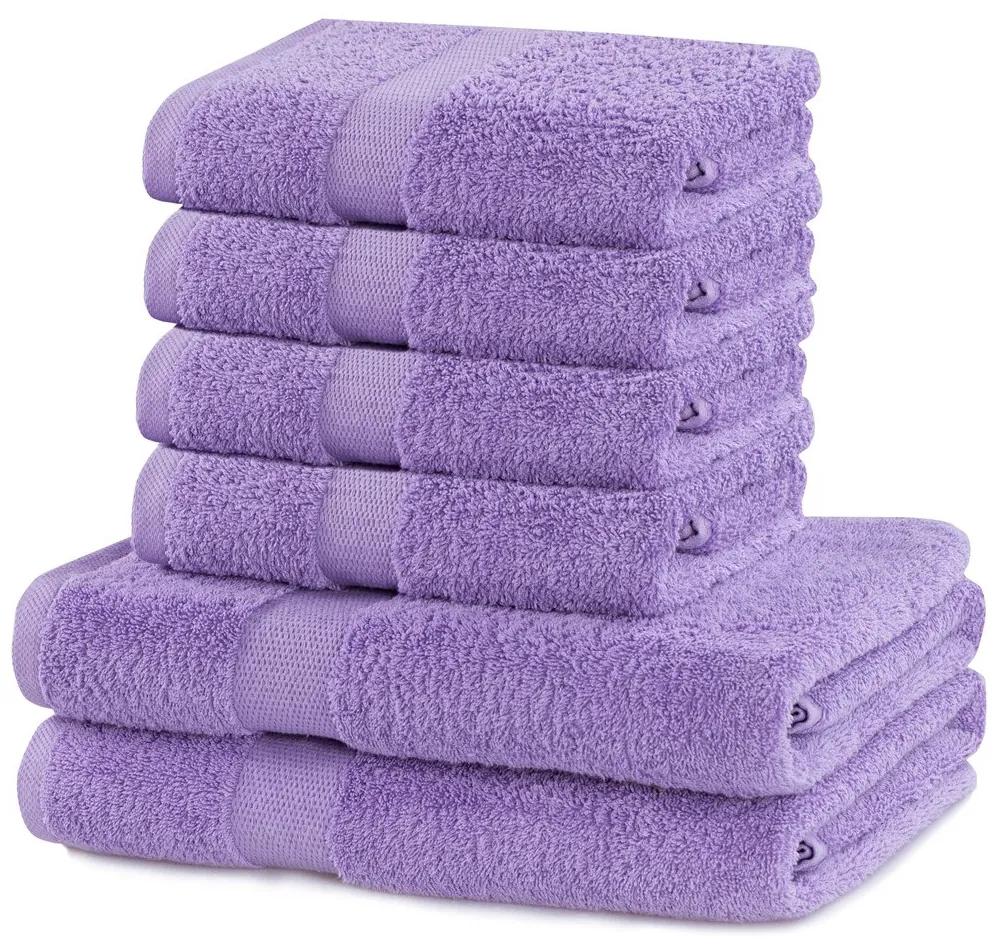 Set 2 osušek a 4 ručníků DecoKing Ginna fialové