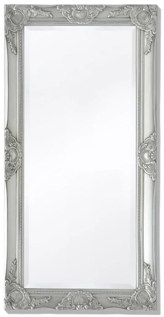 Nástěnné zrcadlo barokní styl 100 x 50 cm stříbrné 243681
