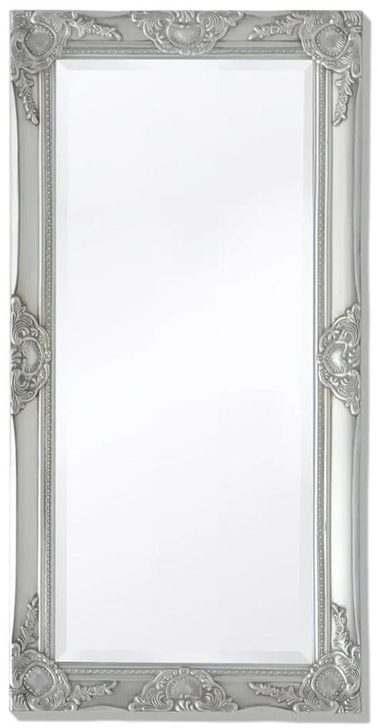 243681 vidaXL Nástěnné zrcadlo barokní styl 100x50 cm stříbrné