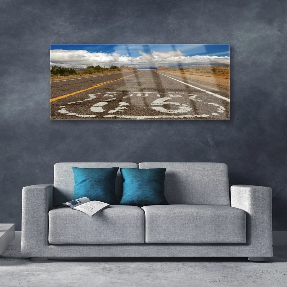 akrylový obraz Cesta na Poušti Dálnice 125x50 cm