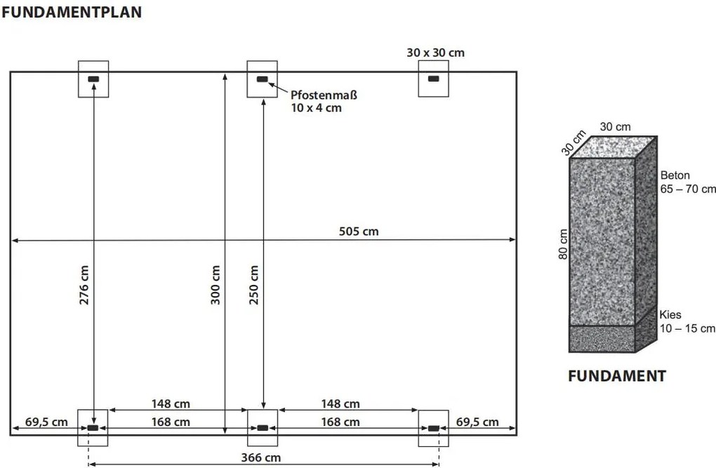 Přístřešek na auto BestBerg BBCP-CP7 / 15,2 m² / 505 x 300 x 219 cm / antracit/šedá
