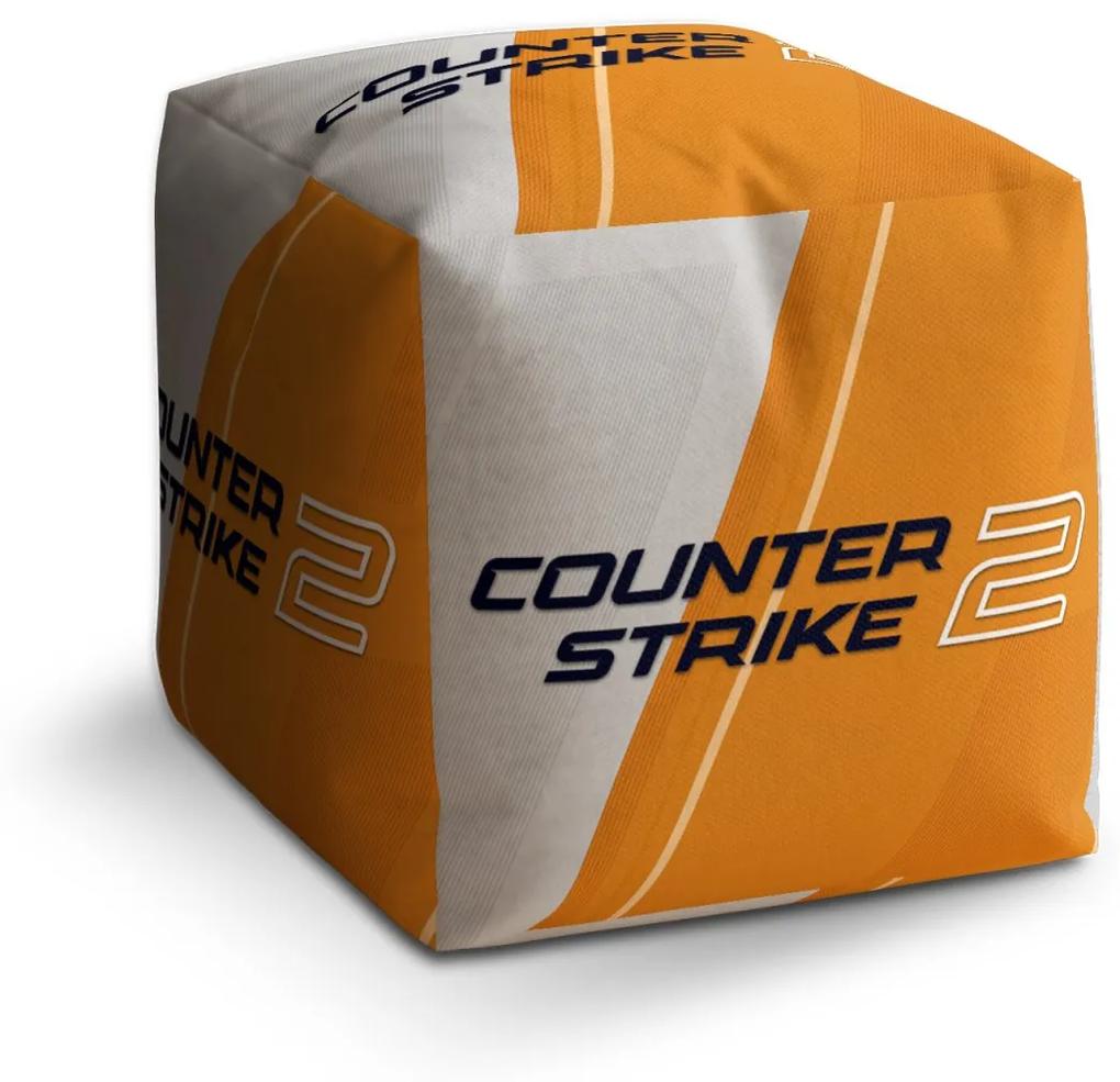 Sablio Taburet Cube Counter Strike 2 Oranžová: 40x40x40 cm