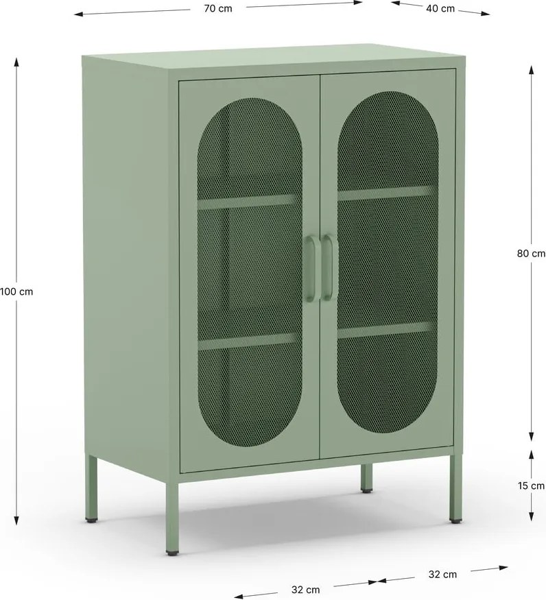 Skříňka v mentolové barvě 70x100 cm Diora – Marckeric