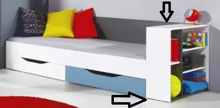 Meblar Postel Tablo TA12A+TA12B Barva: Grafit/Bílá LUX/Atlantic, Matrace: Bez matrace