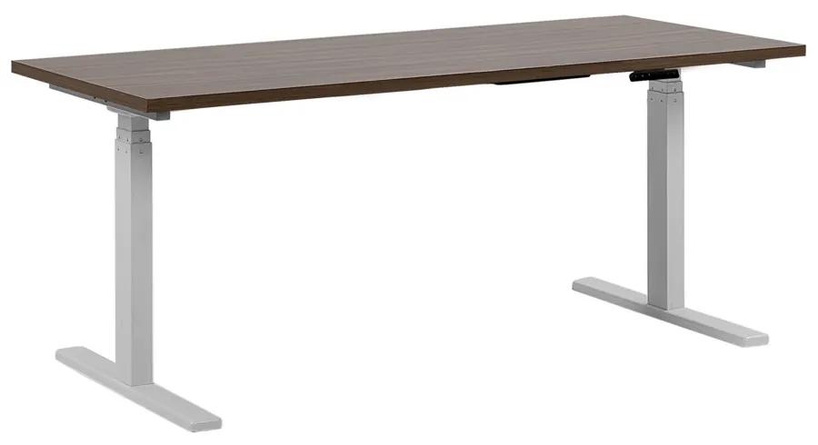 Elektricky nastavitelný psací stůl 180x80 cm hnědý-bílý UPLIFT II
