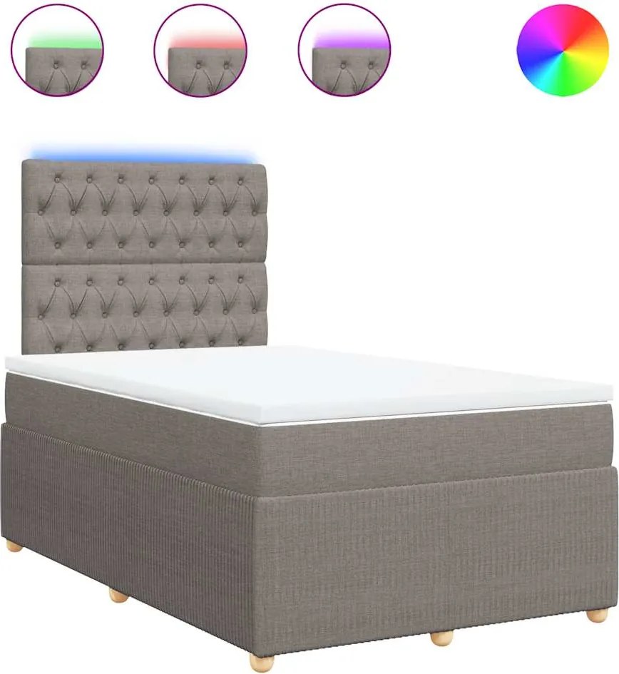 Box spring postel s matrací taupe 120x190 cm textil 3294306