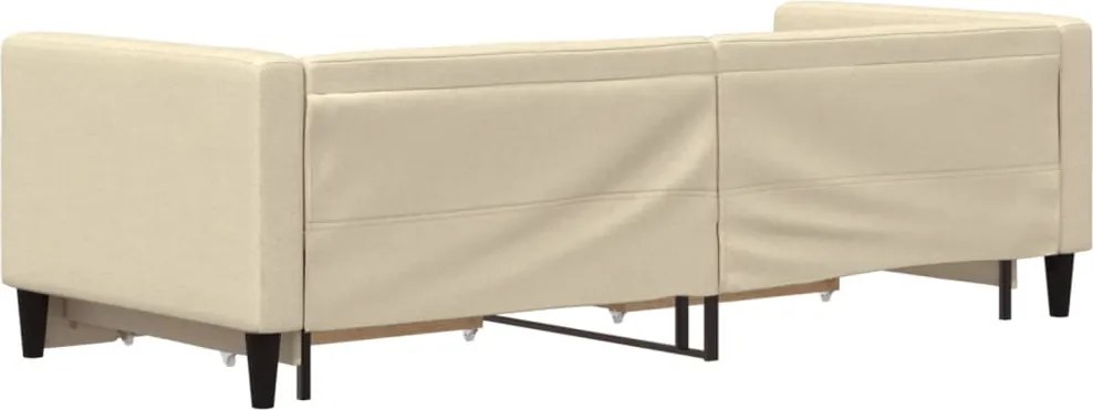 Válenda s přistýlkou a zásuvkami krémová 80 x 200 cm textil 3196613