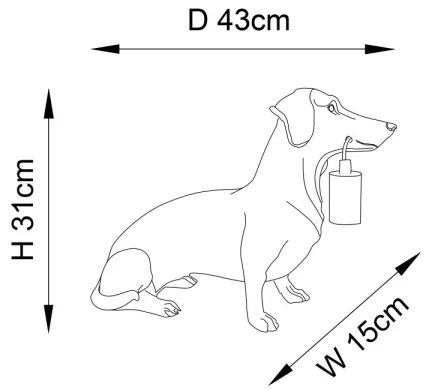 Endon 101187 - Stolní lampa DACHSHUND 1xE27/10W/230V zlatá