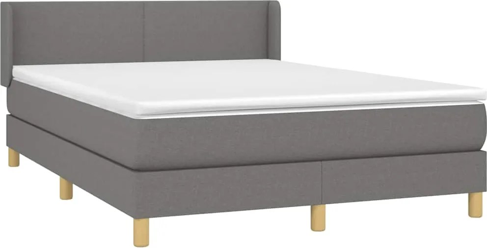 Box spring postel s matrací tmavě šedý 140 x 190 cm textil 3130106