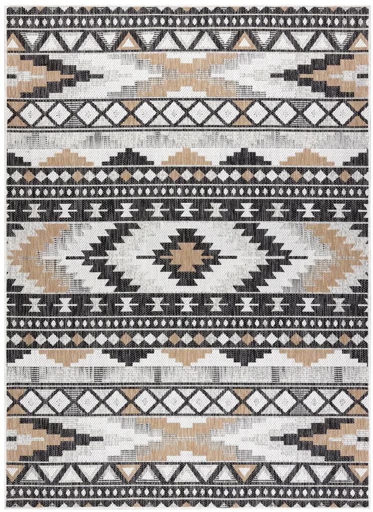 Dywany Łuszczów Kusový koberec Cooper Sisal Aztec 22235 ecru/black ROZMĚR: 180x270