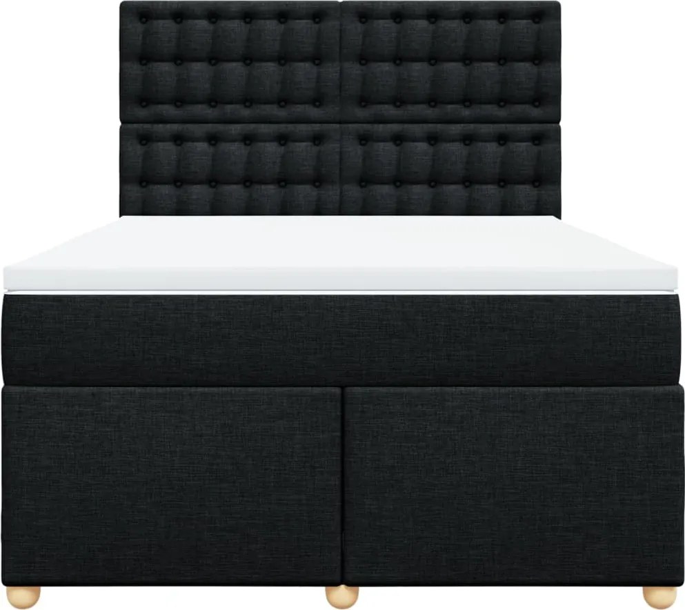 Box spring postel s matrací černá 140 x 190 cm textil 3293591