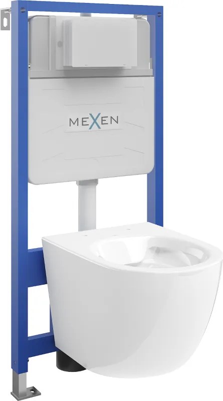 Mexen Lena sada podomítkového WC rám Fenix Slim s WC mísou, bílý lesk - 6103322XX00