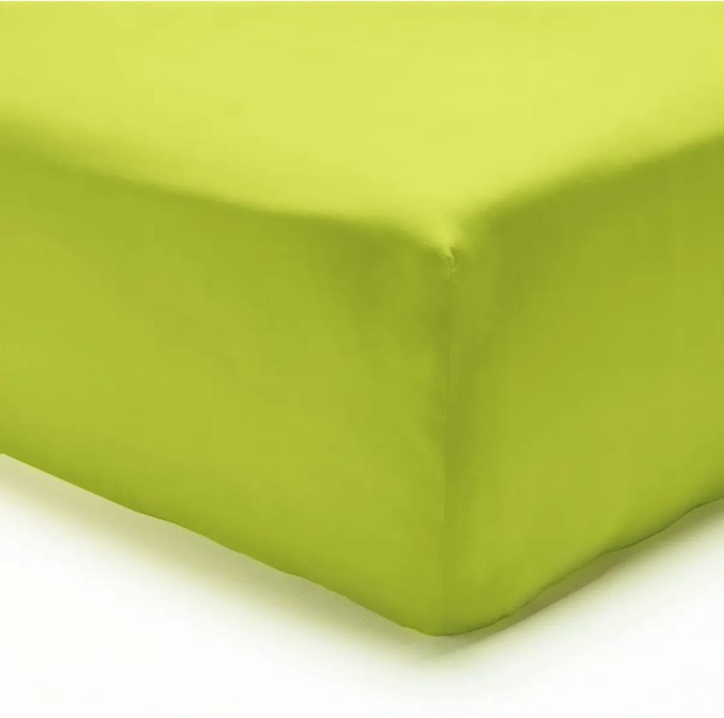 Polášek Jersey prostěradlo na vysokou matraci (až 30cm), 90x200cm, na jednolůžko, světle žluto-zelené