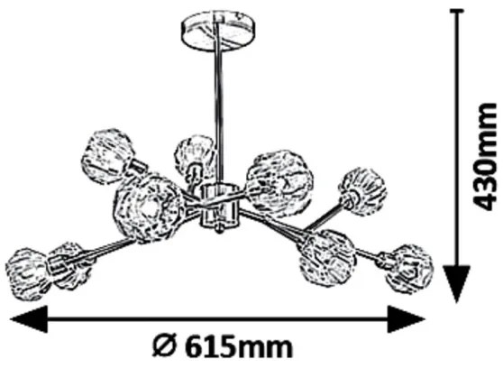 Rabalux 5395 - Lustr na tyči KASSIA 9xG9/5W/230V