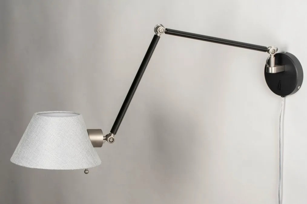 Nástěnné designové svítidlo s ramenem Snap Wall Charlenne Black and Grey