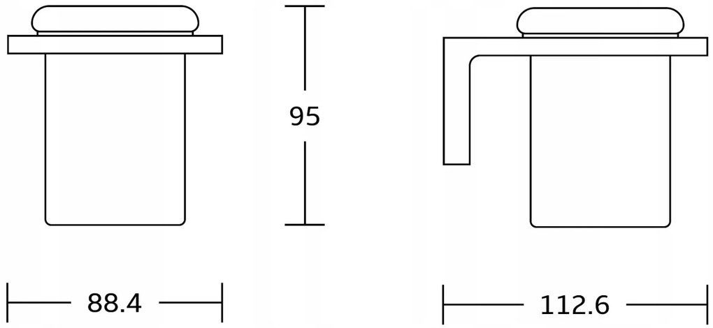 Závěsný kulatý držák kartáčků MAXMAX MEXEN LEA - kov/sklo - chromový, 7026038-00