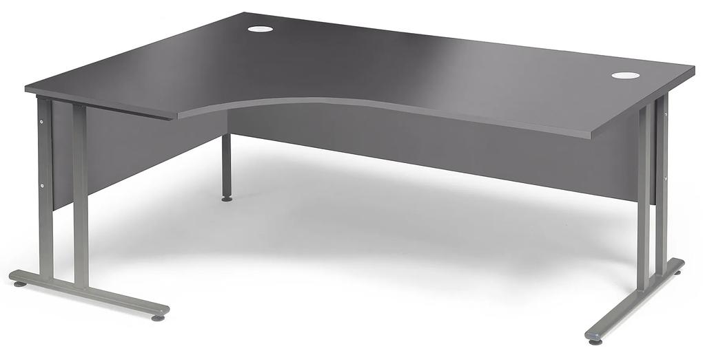 AJ Produkty Psací stůl FLEXUS, levý, 1800x1200 mm, šedá
