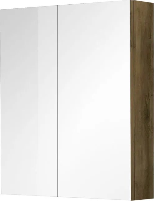Mereo Mereo, Aira, koupelnová galerka 60 cm nebo 80 cm, zrcadlová skříňka, 2x dveře, dub Kronberg, CN716GH