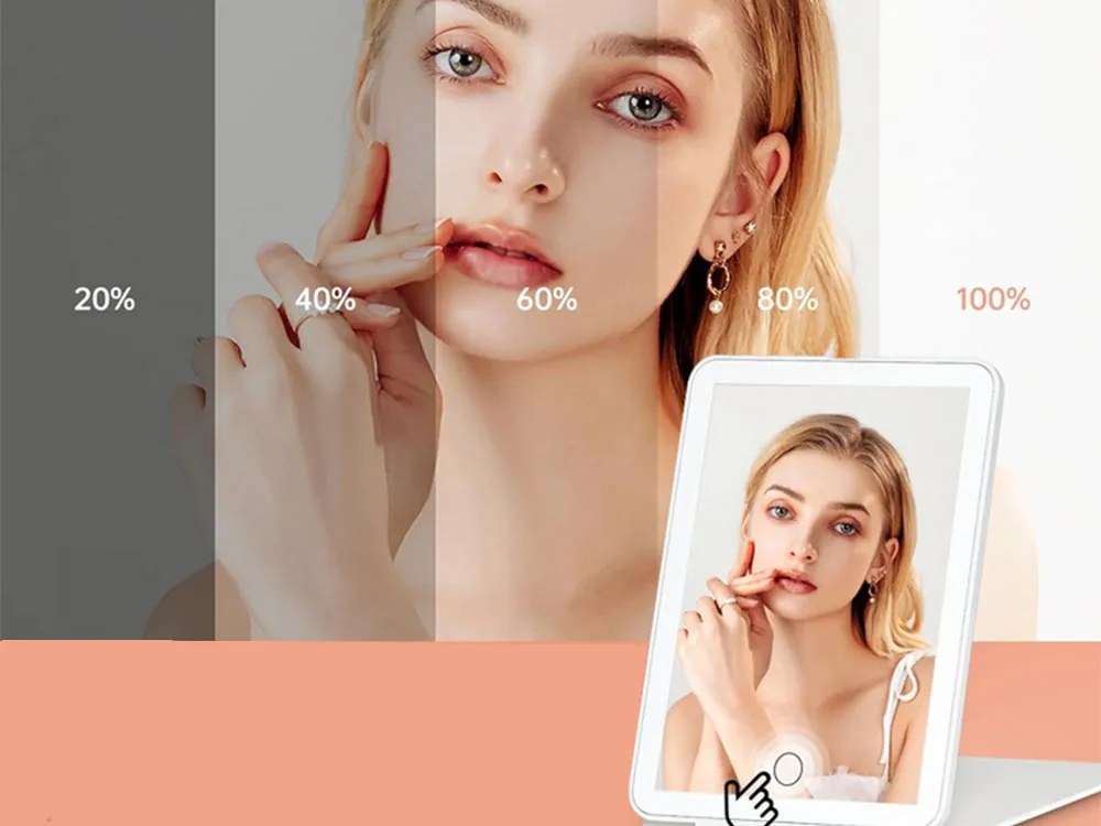Verk Group Led osvětlené make-up zrcadlo skládací cestovní zrcadlo