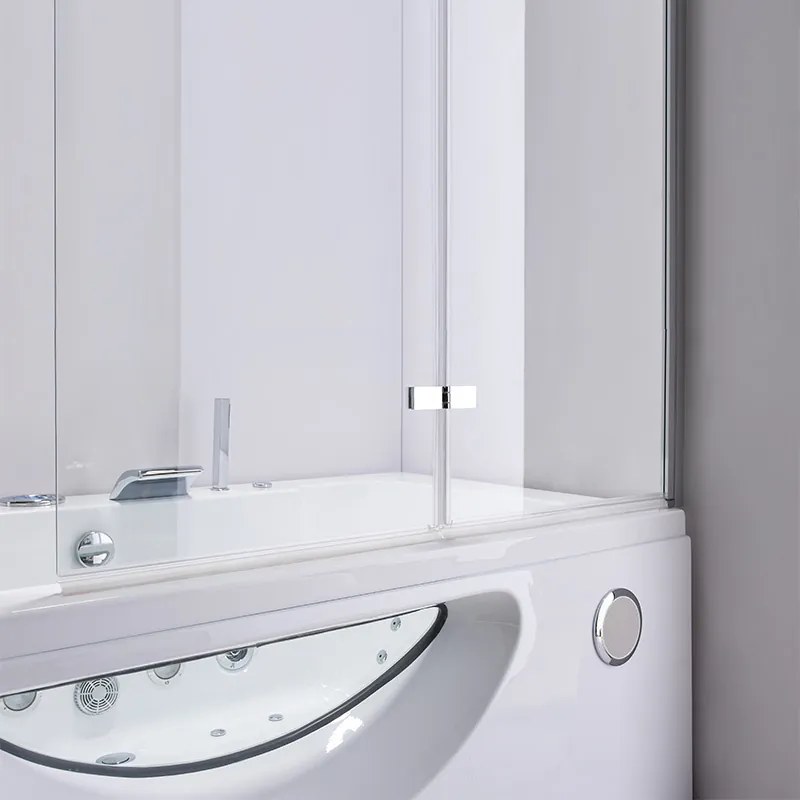 BPS-koupelny Dvoudílná vanová zástěna HYD-KPA-1201 120x140 chrom/transparent