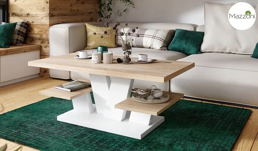 Casarredo - Komfort nábytek Konferenční stolek VIVA 110x60 cm dub sonoma/bílá