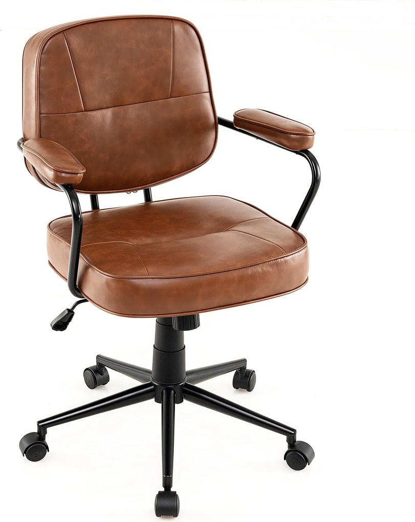 Costway Ergonomická kancelářská židle s područkami a kolečky, výškově