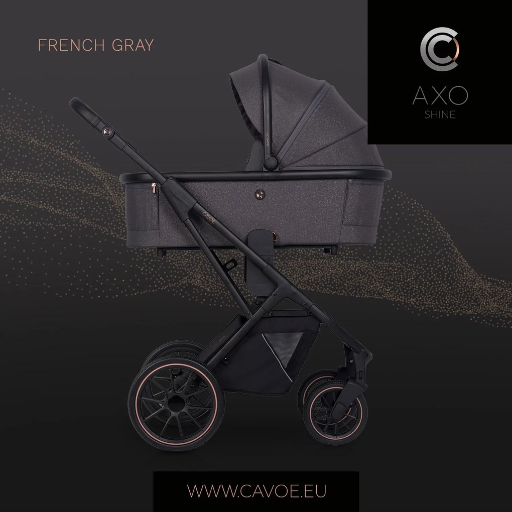 Hluboká vanička pro kočárek Cavoe Axo Shine French Grey